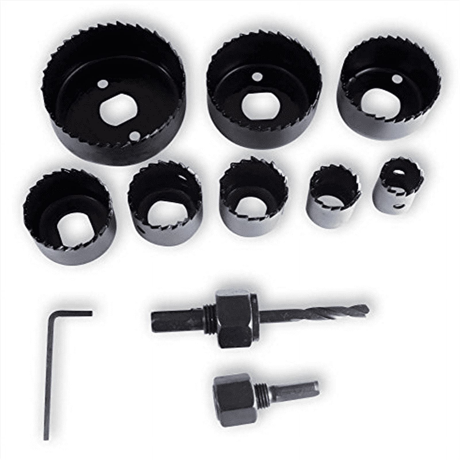 WEDGE 11 Piece Hole Saw Kit | Includes 8 Circular Blades, 2 Mandrel, 1 ...