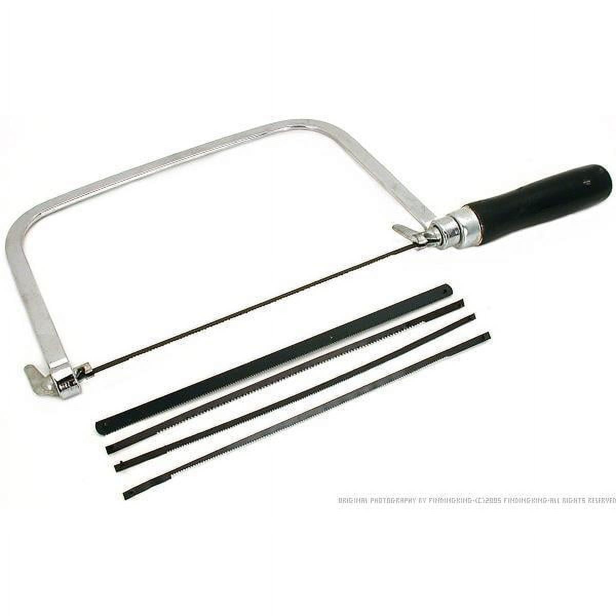 WEDGE 6" Hand Saw, Wood & Metal Coping Saw with Wooden Handle & 5 Extra ...