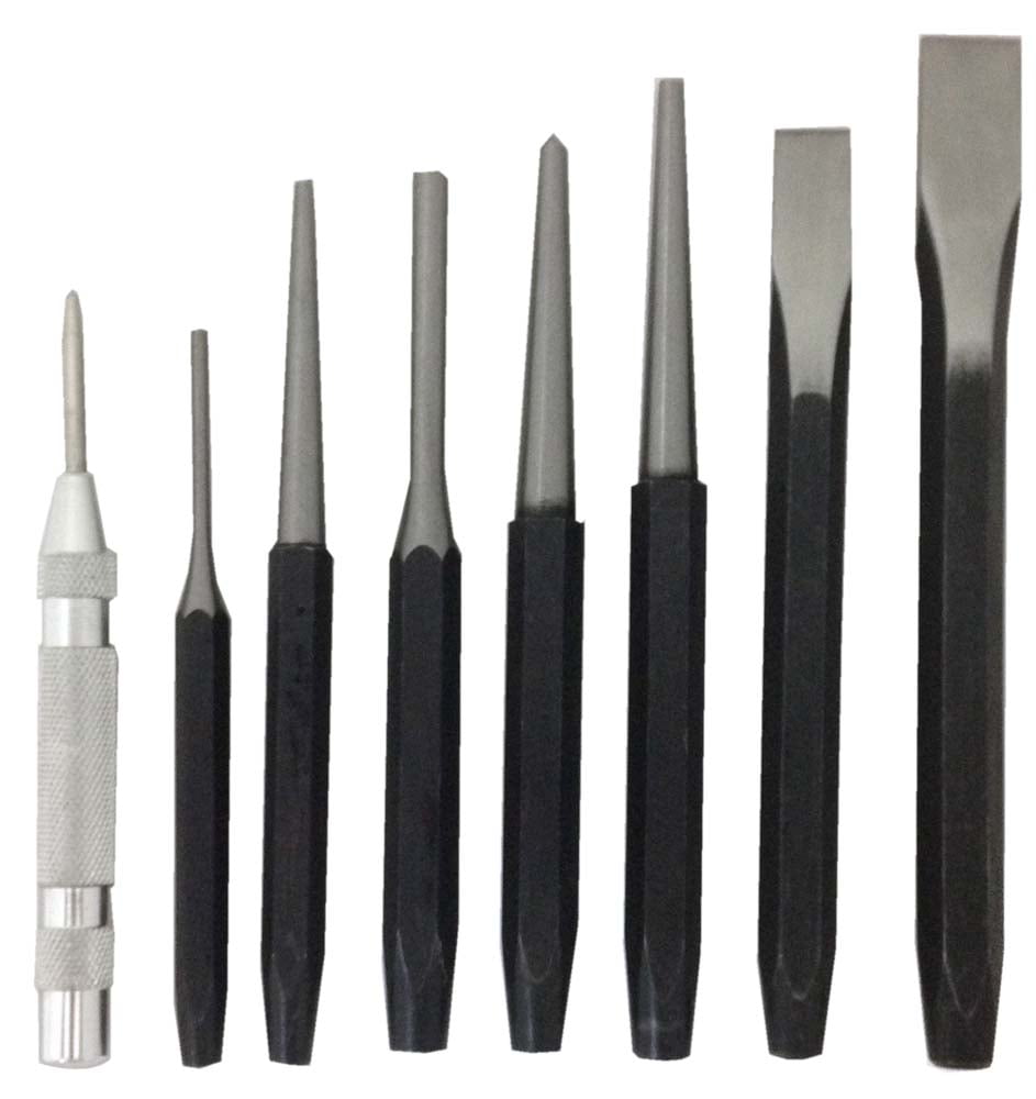WEDGE 8-Piece Punch & Chisel Set | Extra Strong Alloy Steel | Precision ...