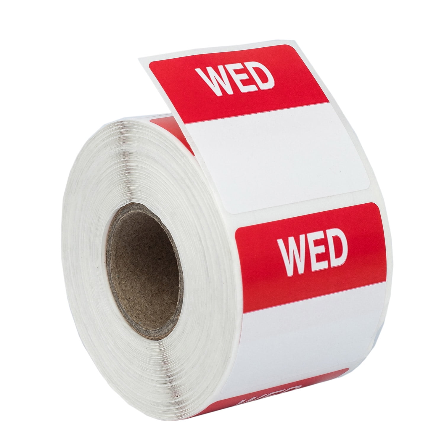 WEDNESDAY (Day of the Week) Labels, Red/White, 500 labels per roll, 1-9 ...