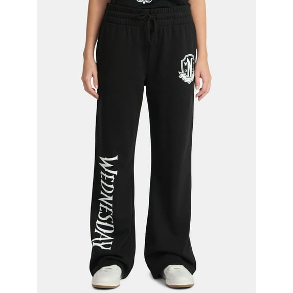 Wednesday, Juniors Graphic Pants, Badge Logo, Sizes XXS-2XL - Walmart.com