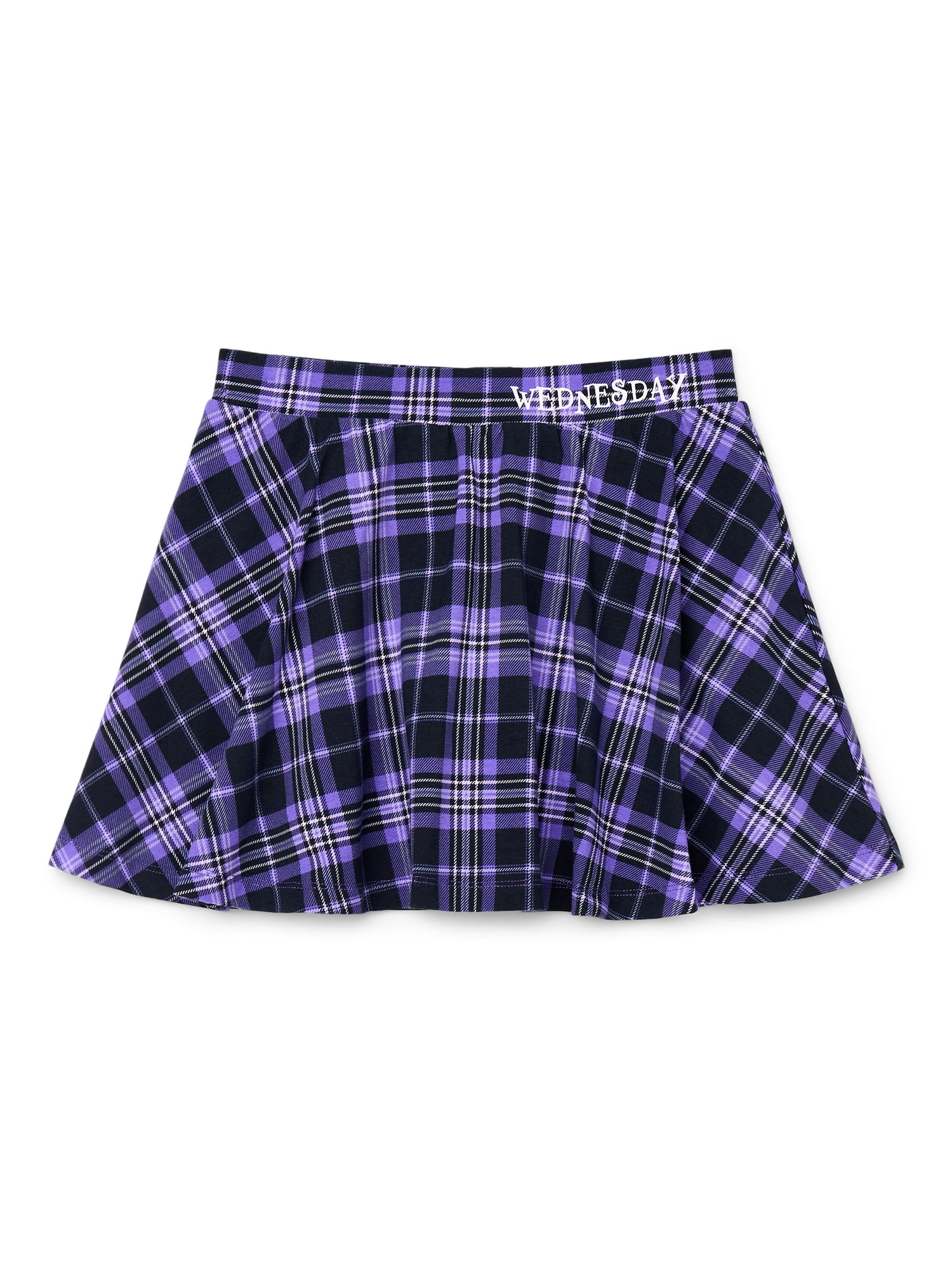 Wednesday Addams Girls Halloween Checkered Skort, Sizes 4-16 - Walmart.com
