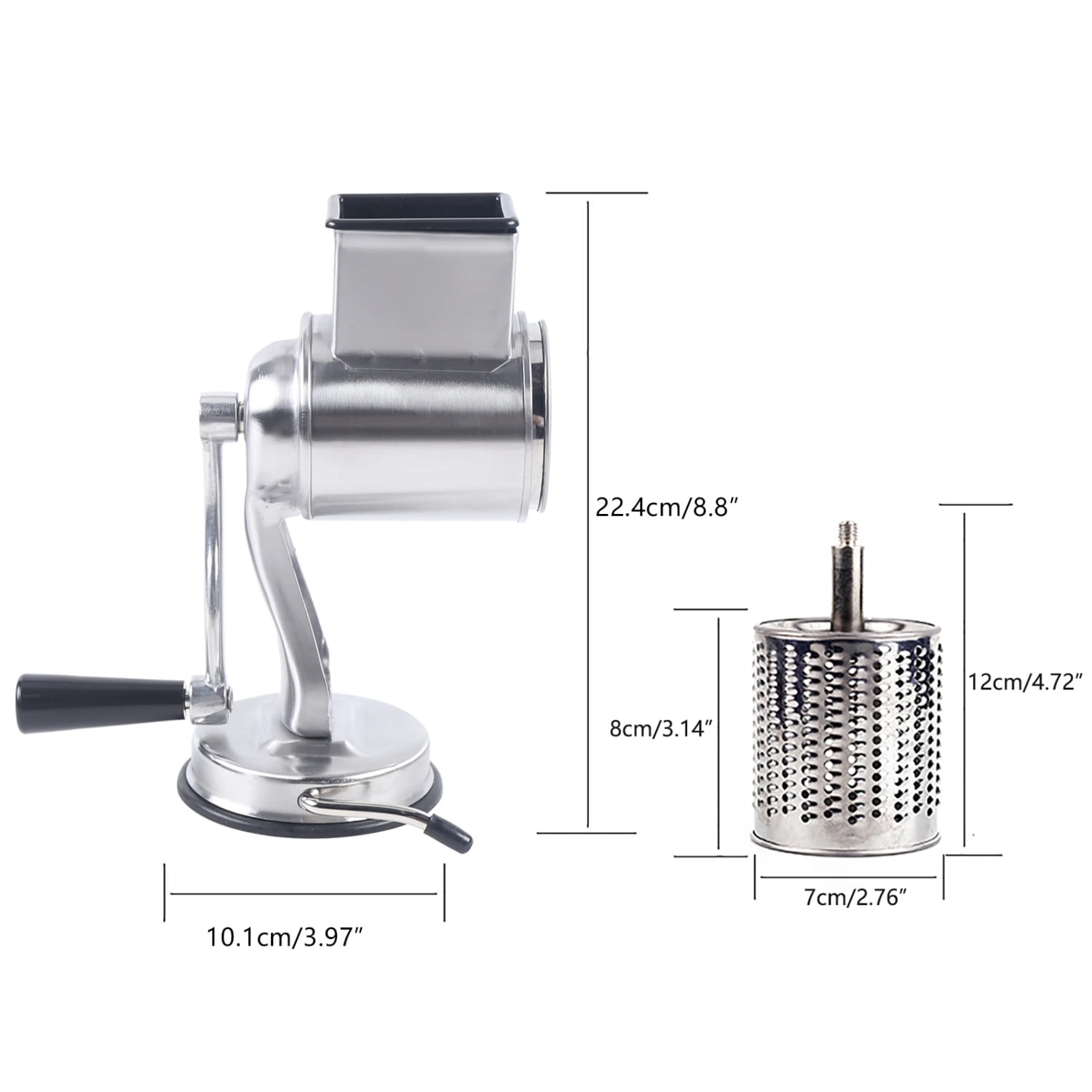 WEDURLA Stainless Steel Rotary Grater Food Mills Grinder Set With 5 ...
