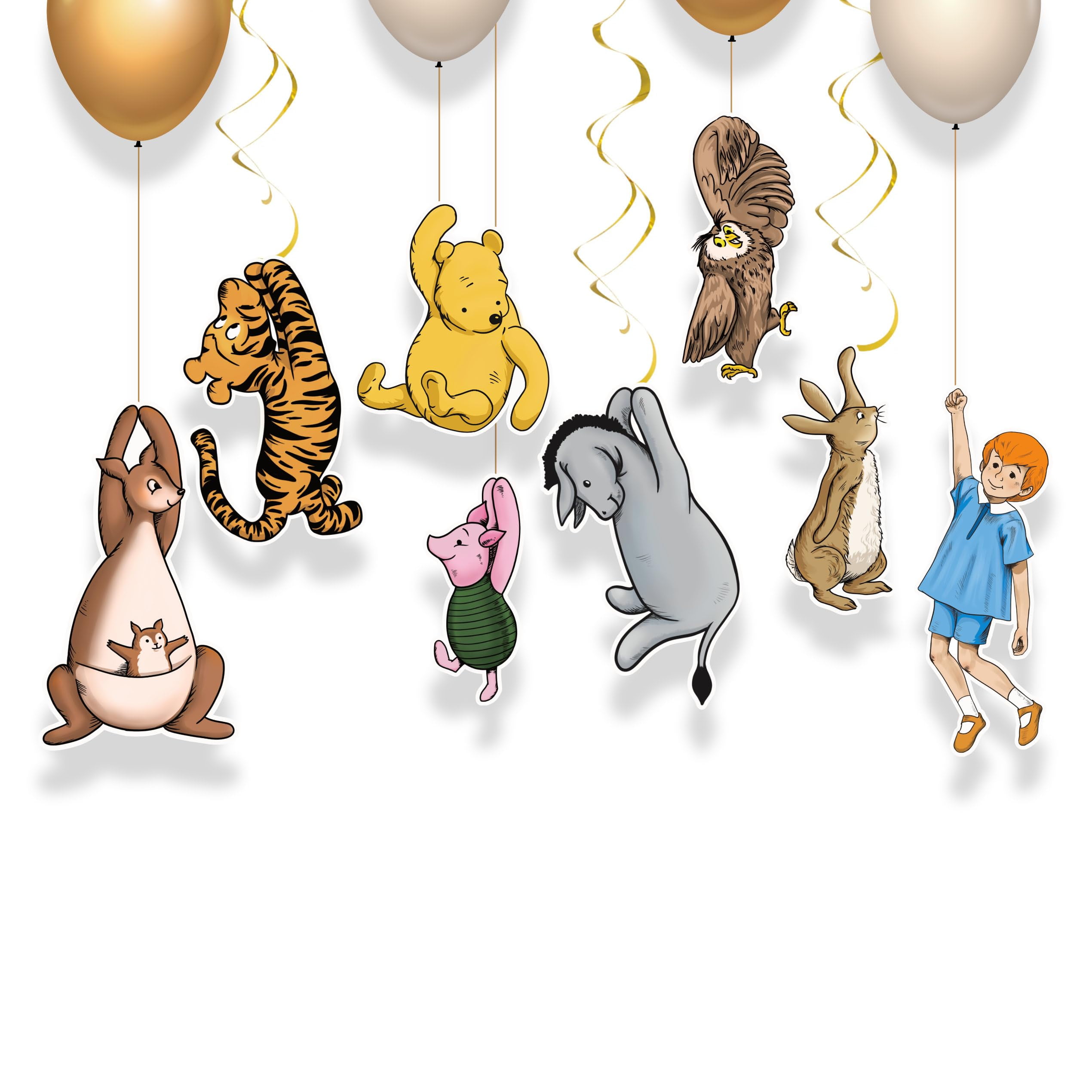 WEECUTES® Classic Winnie Baby Shower Decorations Hanging Characters for ...