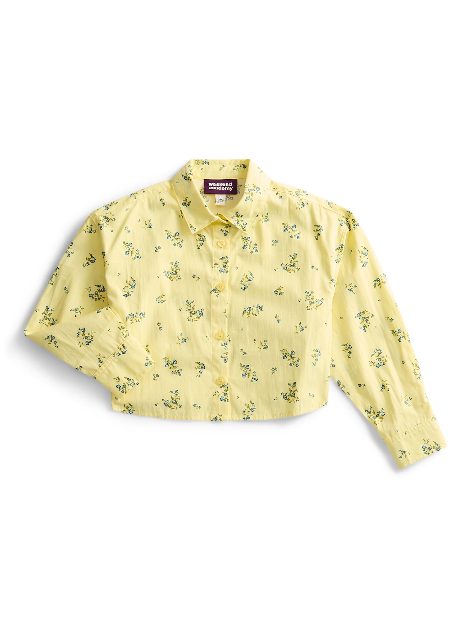 Weekend Academy Girls Button Up Shirt with Long Sleeves, Sizes 4-18 ...