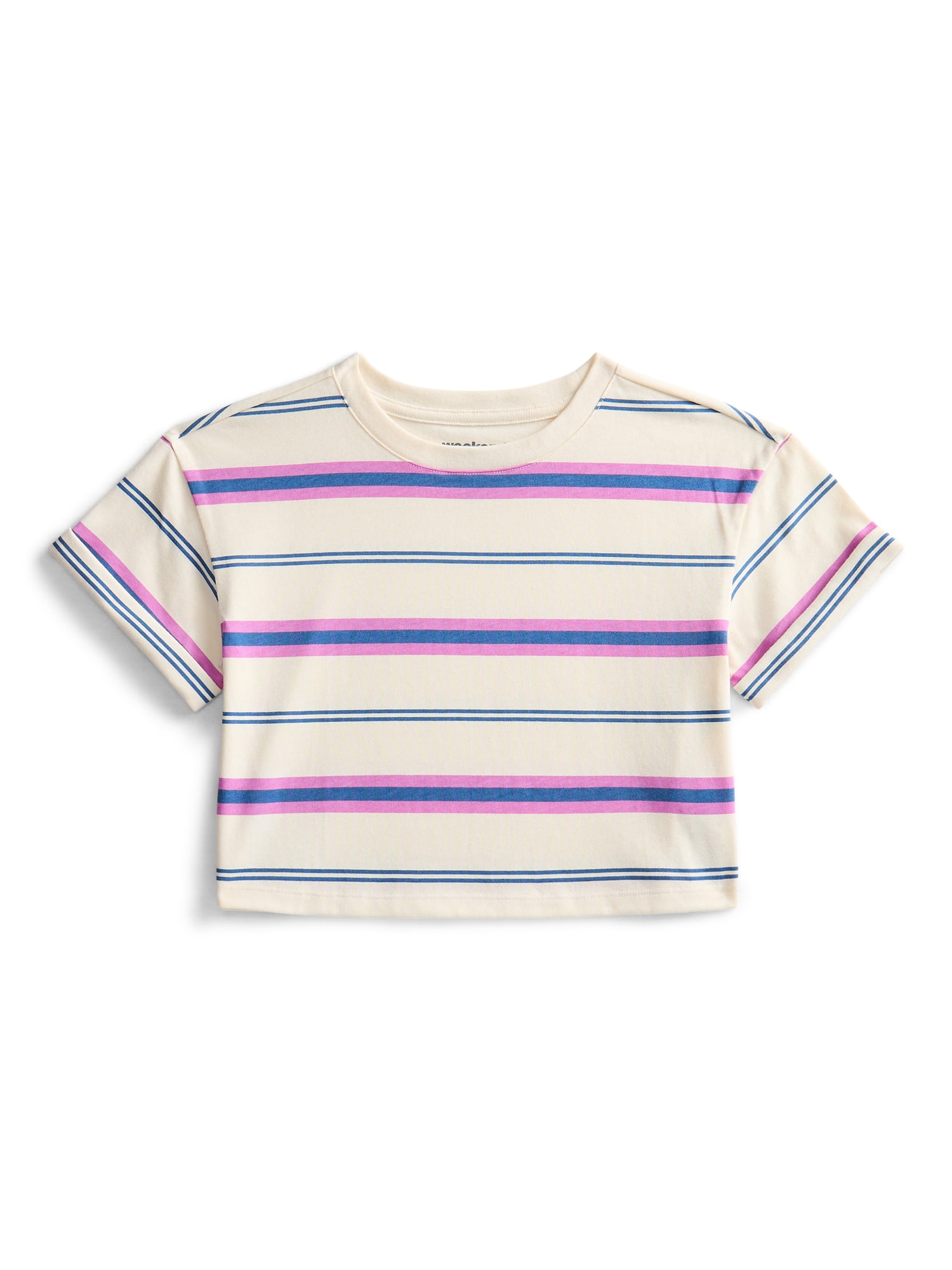Weekend Academy Girls Stripe Boxy Tee, Sizes 4-18 - Walmart.com