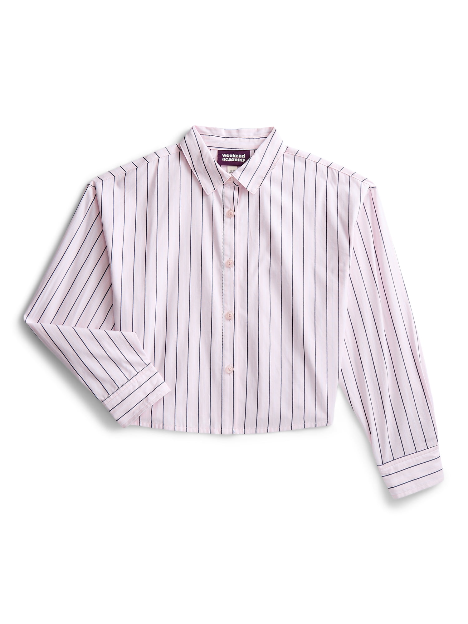 Weekend Academy Girls Button Up Shirt with Long Sleeves, Sizes 4-18 ...