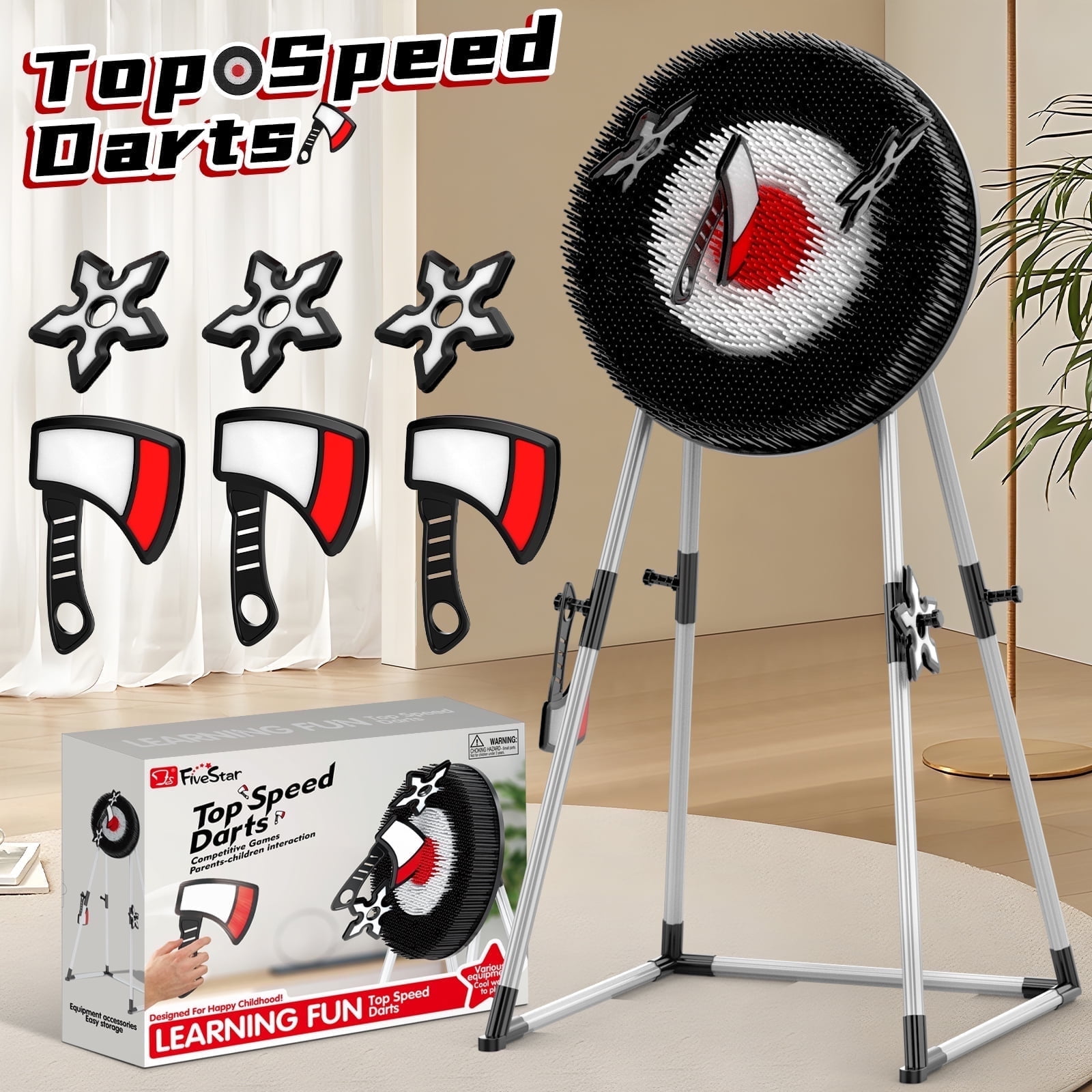 WEEKEND COME Axe Throwing Target Game Set for Backyard, Includes 3 Axes ...
