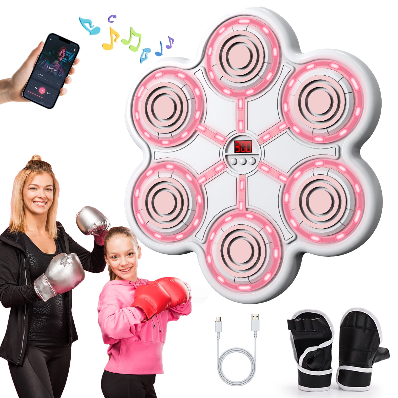 WEEKEND COME Music Boxing Machine Workout Equipment, With Boxing Gloves ...