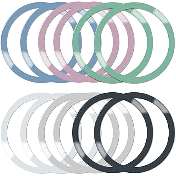 WEEKS 12 Pieces Magnetic Wireless Charger Universal Metal Rings with ...