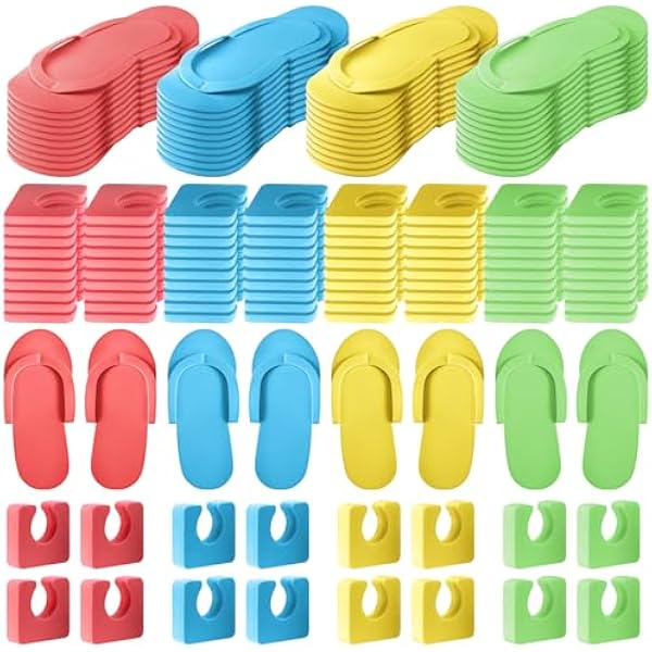 WEEKS 120 Pairs Disposable Pedicure Slippers and Toe Separators Kit 40 ...