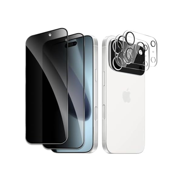 WEEKS [2+2 Pack] Privacy Screen Protector for iPhone 17 Pro Max, Anti ...