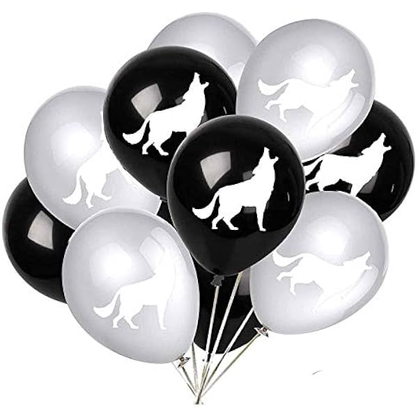 WEEKS 24PCS Wolf Latex Balloons for Wild Wolf Animal Theme Party ...