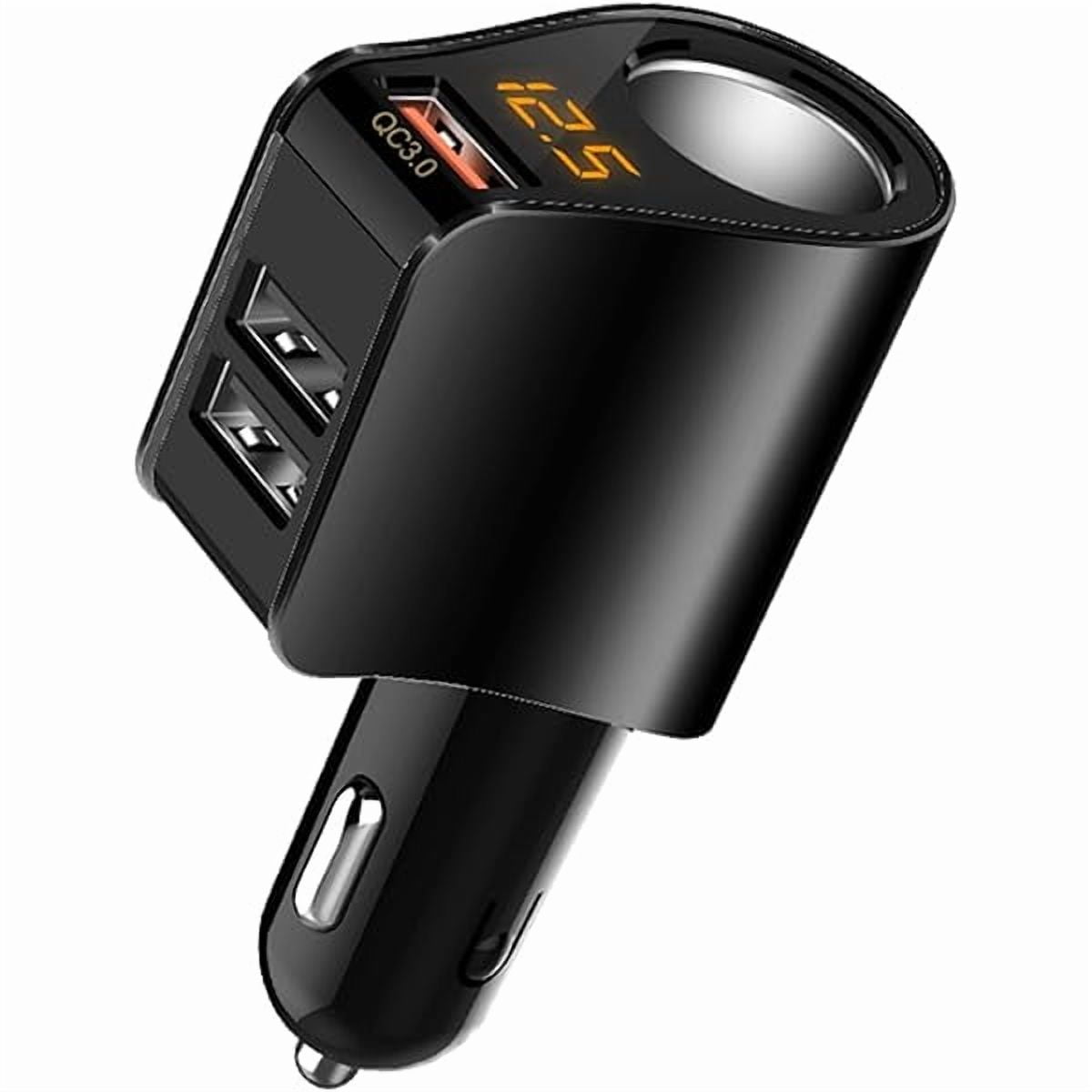 WEEKS 3 USB Car Charger, QC3.0 Output, Cigarette Lighter Adapter, 12V/24V Outlet Plug, Voltage ...