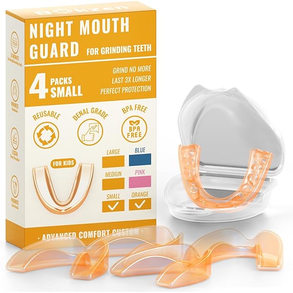 WEEKS 4 Pack Orange Kids Mouth Guard for Grinding Teeth, Moldable Kid ...