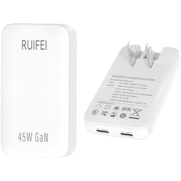 WEEKS Flat 45W USB C Wall Charger with Foldable Plug for Travel,Dual ...