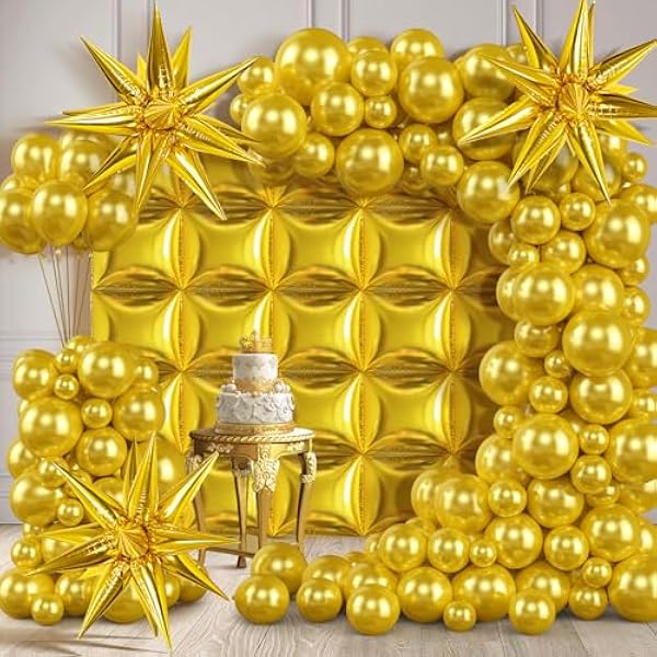 WEEKS Flat Square Foil Balloons Backdrop With 118Pcs Latex Balloons ...