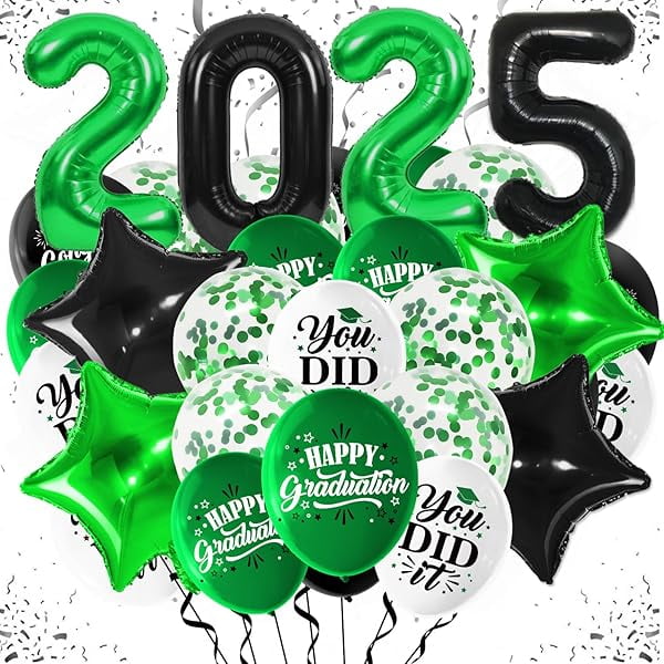 WEEKS Green Graduation Balloons 2025, Graduation Party Decorations 2025 ...