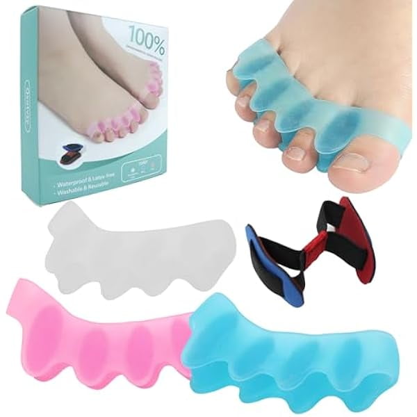 WEEKS Toe Separators for Bunion Relief & Hammer Toes - 6 Pack Silicone ...