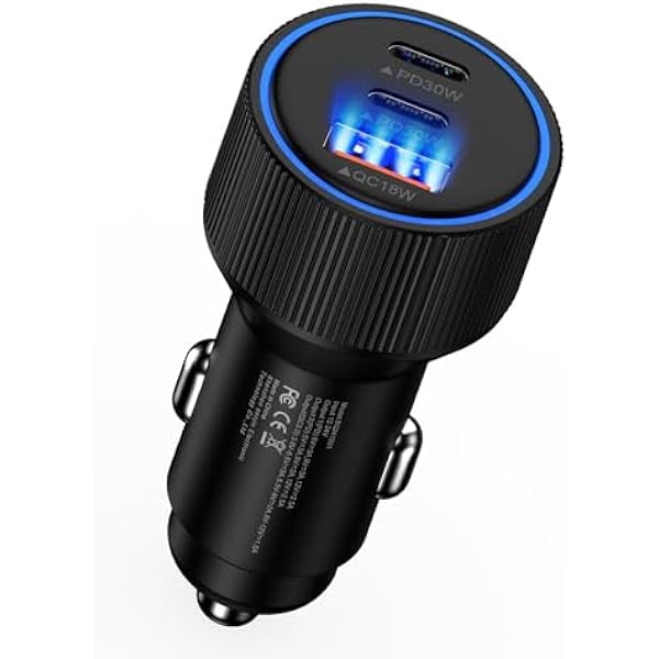 WEEKS USB Car Charger for Samsung A17 5G Cigarette Lighter Adapter for Samsung Galaxy A17/A16 ...