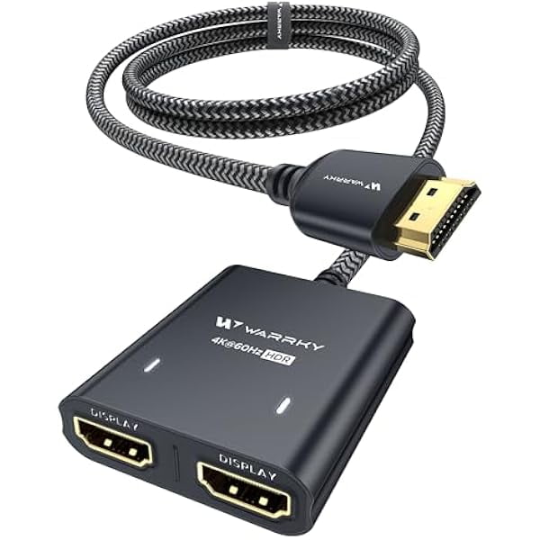 WEEKS WARRKY HDMI Splitter 4K, 1x2 HDMI Display Duplicate/Mirror, HDMI ...
