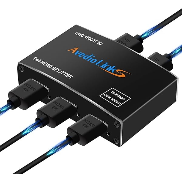 WEEKS avedio Links 4K@60Hz HDMI Splitter 1 in 4 Out with 4 feet Hdmi ...