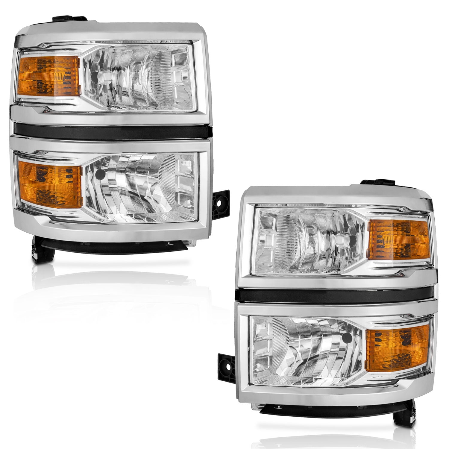 WEELMOTO Headlights Assembly 2014-2015 For Chevy Silverado 1500 ...