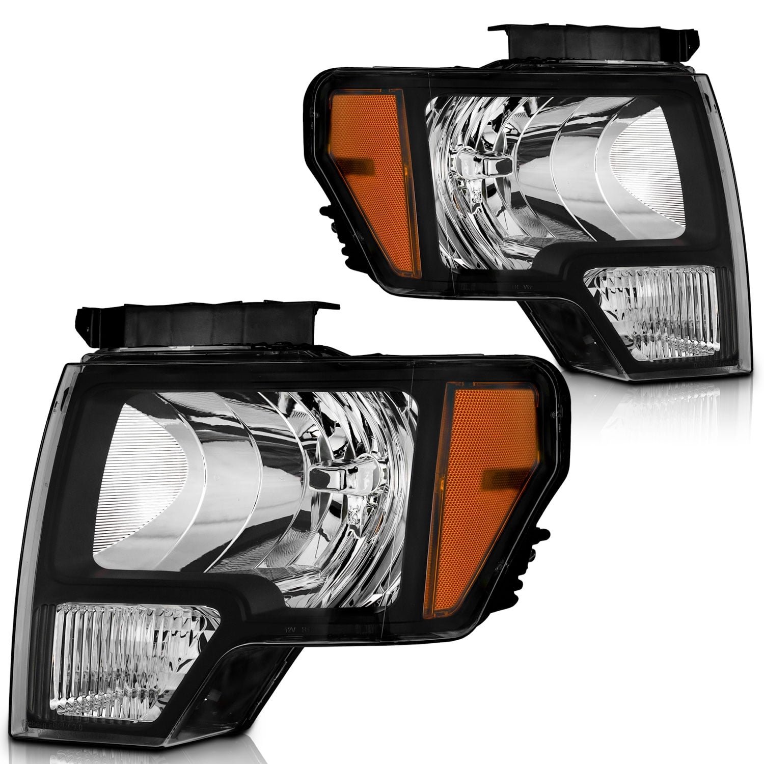 WEELMOTO Headlights Assembly for 2009-2014 Ford F150 Headlights ...