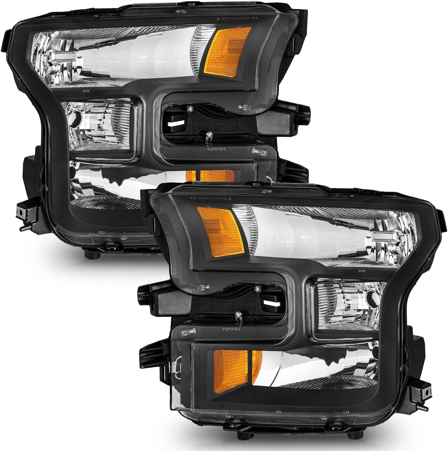 WEELMOTO Headlights Assembly for 2015 2016 2017 Ford F150, Headlight ...
