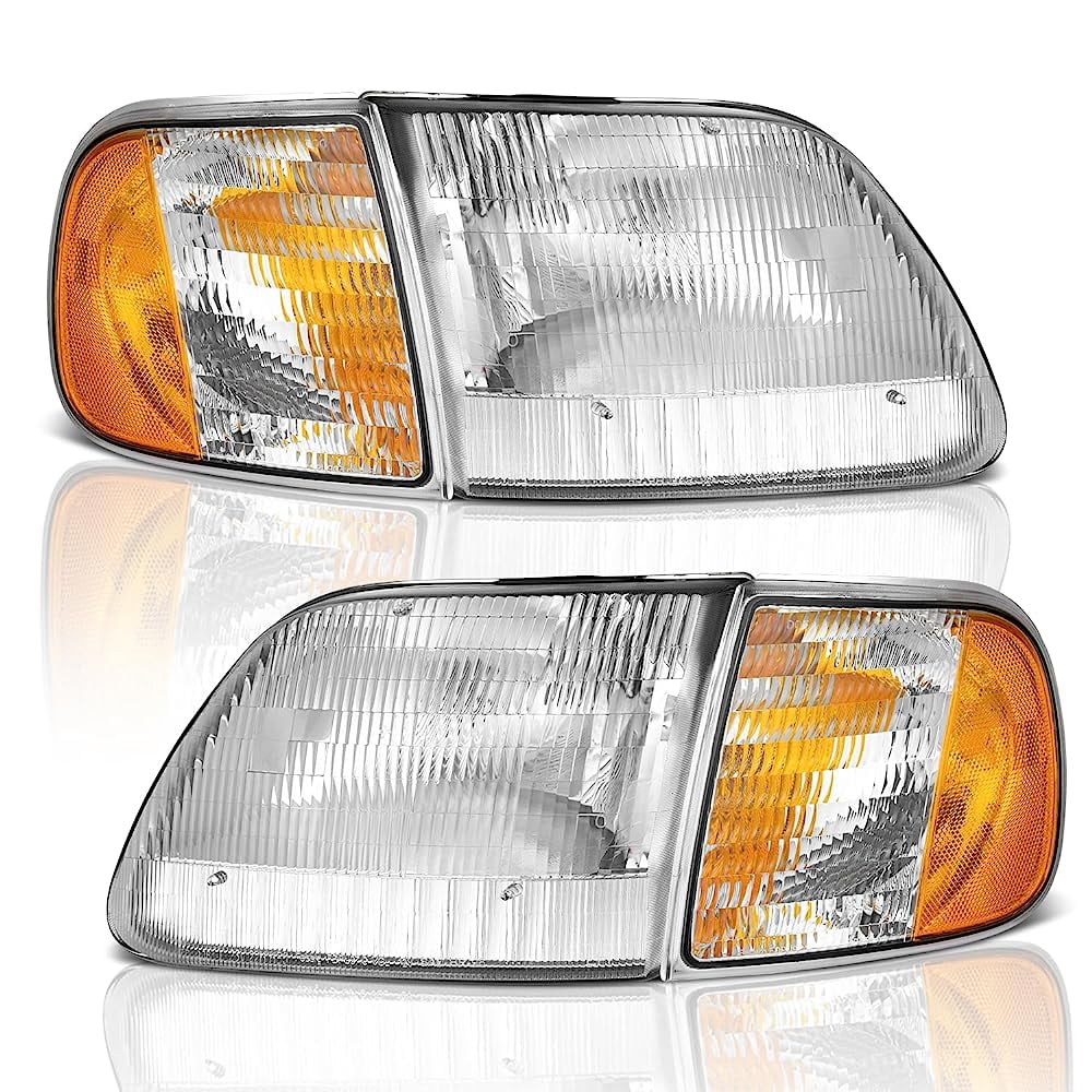WEELMOTO Headlights & Corner Lights For 1997-2003 Ford F150 F250 ...