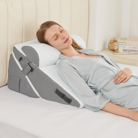 WEENEED 3-Piece Orthopedic Bed Wedge Pillow Set, Adjustable Memory Foam ...