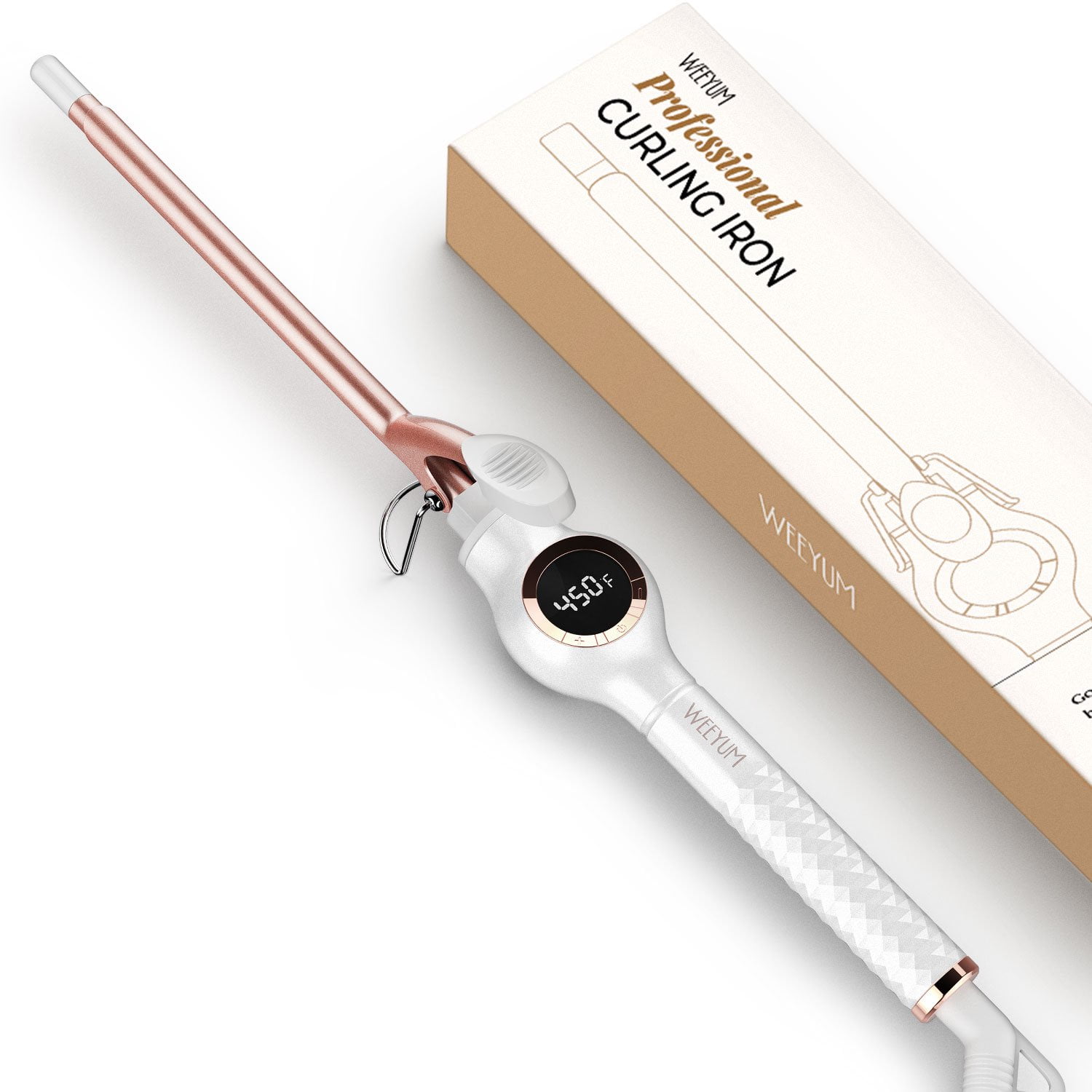 WEEYUM 3/8 Inch Small Curling Iron, 9mm Curling Wand for Short Long ...