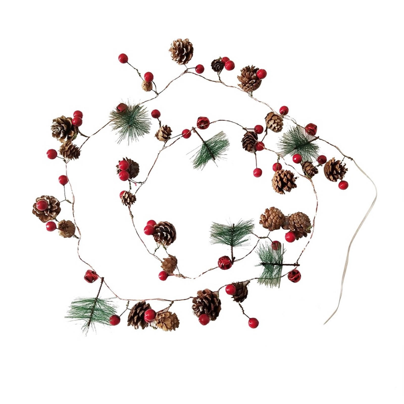 WEGFTDUOP Christmas String Lights Christmas Pine-Needle Pine-Cone ...