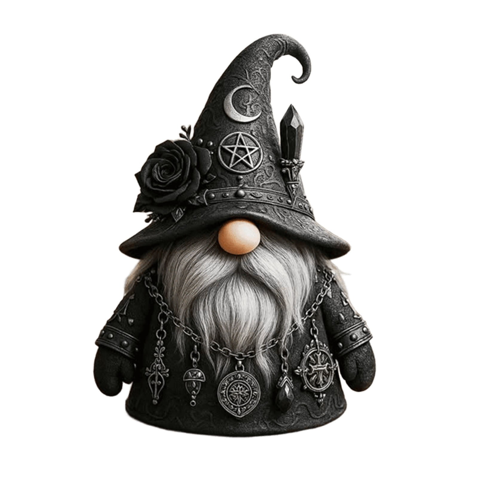 WEGFTDUOP Gothic Gnome Figurine Black Gray Resin Gnome Statue with ...