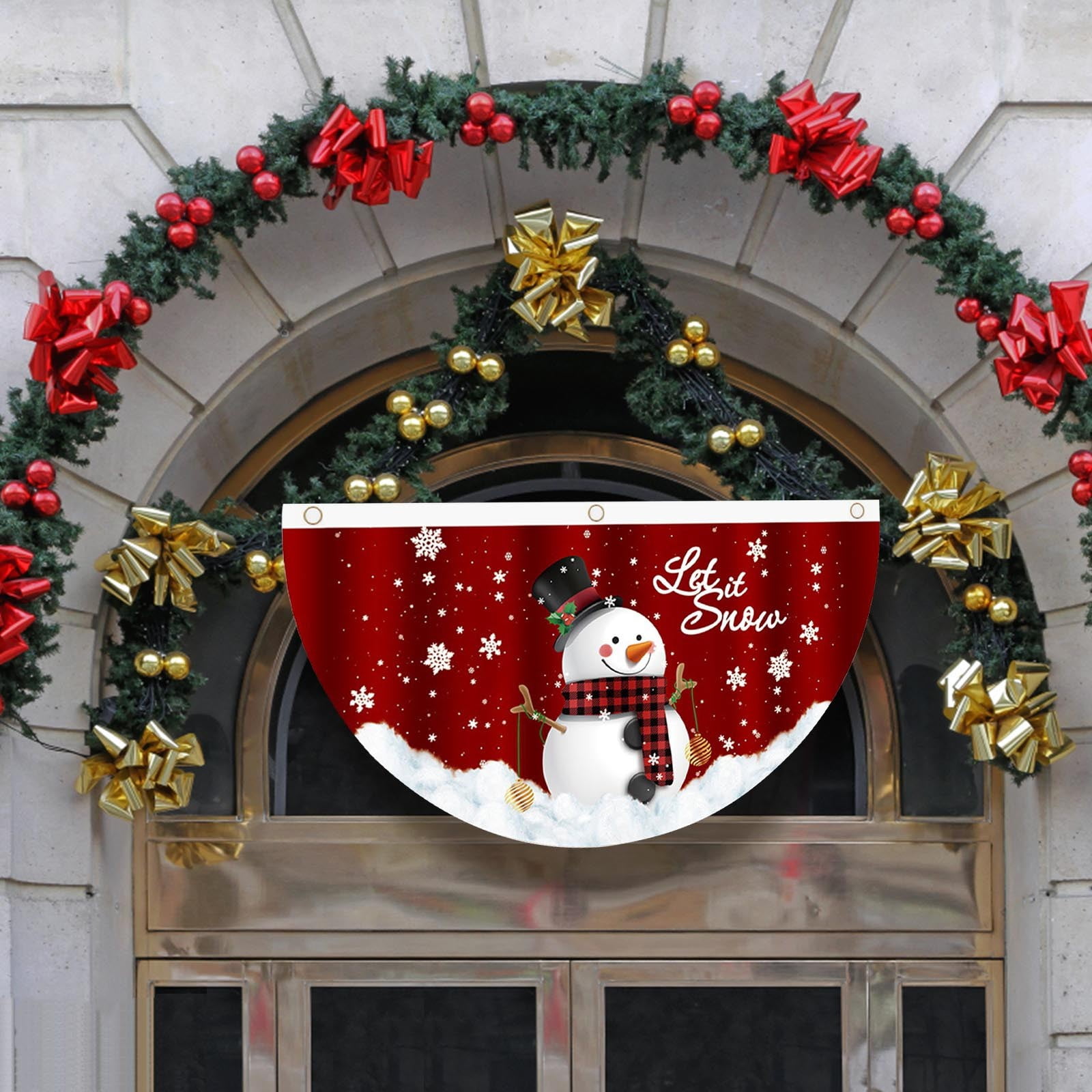 WEGFTDUOP Half Fan Flag Christmas Flag Outdoor Bunting For Outdoor ...