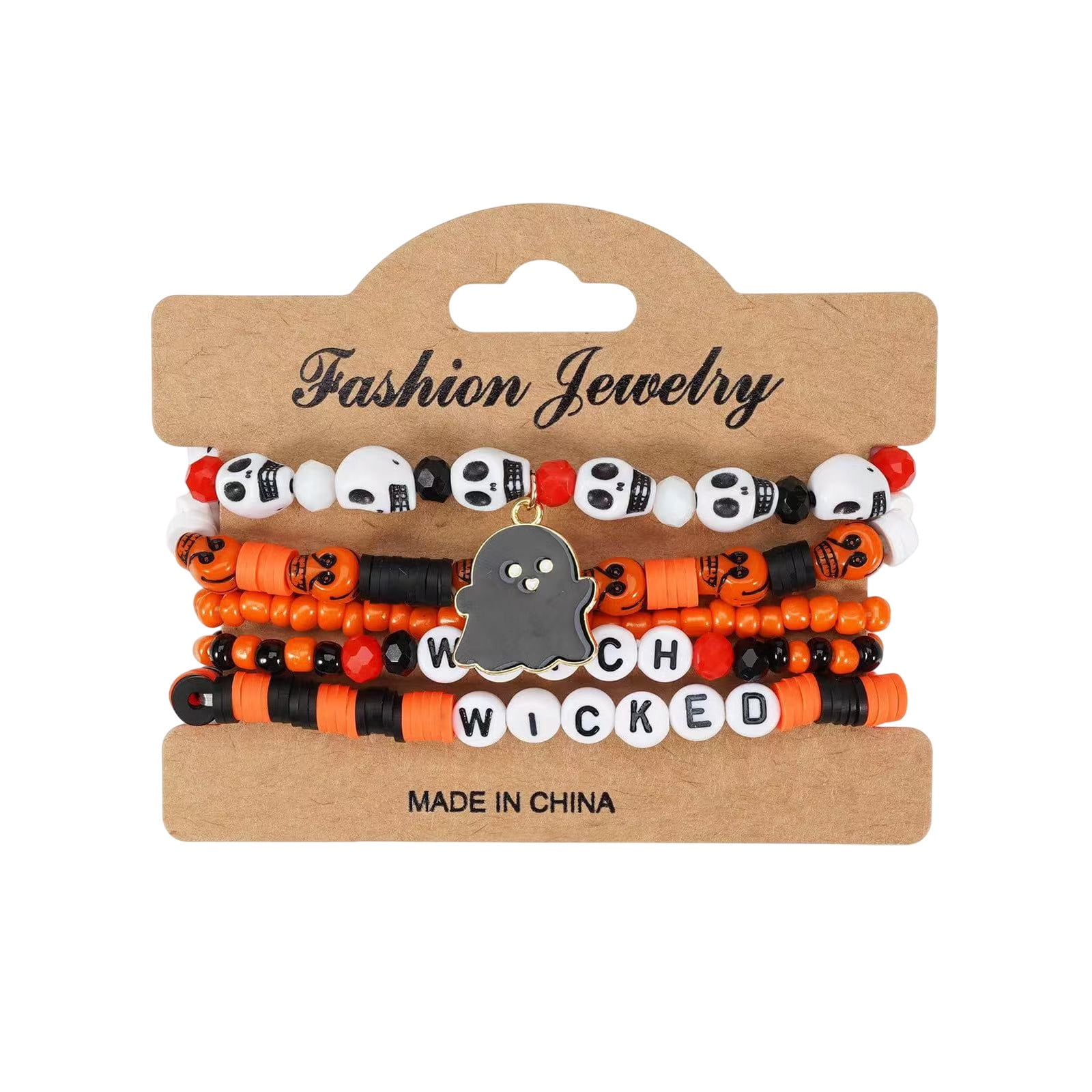 WEGFTDUOP Halloween Decor Halloween Bracelets Sets Gothic Layered ...