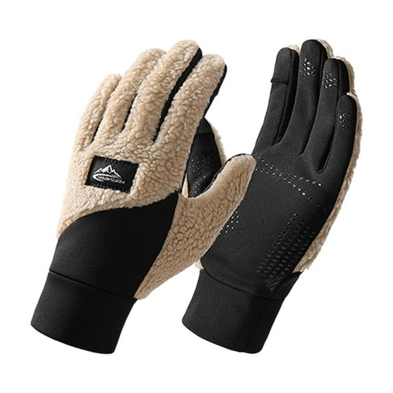 WEGFTDUOP Reflective Zipper Gloves Thick Warm Windproof Men And Women ...