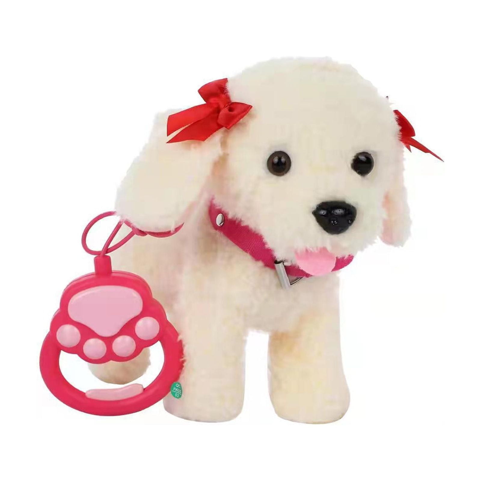 WEGFTDUOP Walking Barking Toy Dog with Remote Control Leash, Plush ...