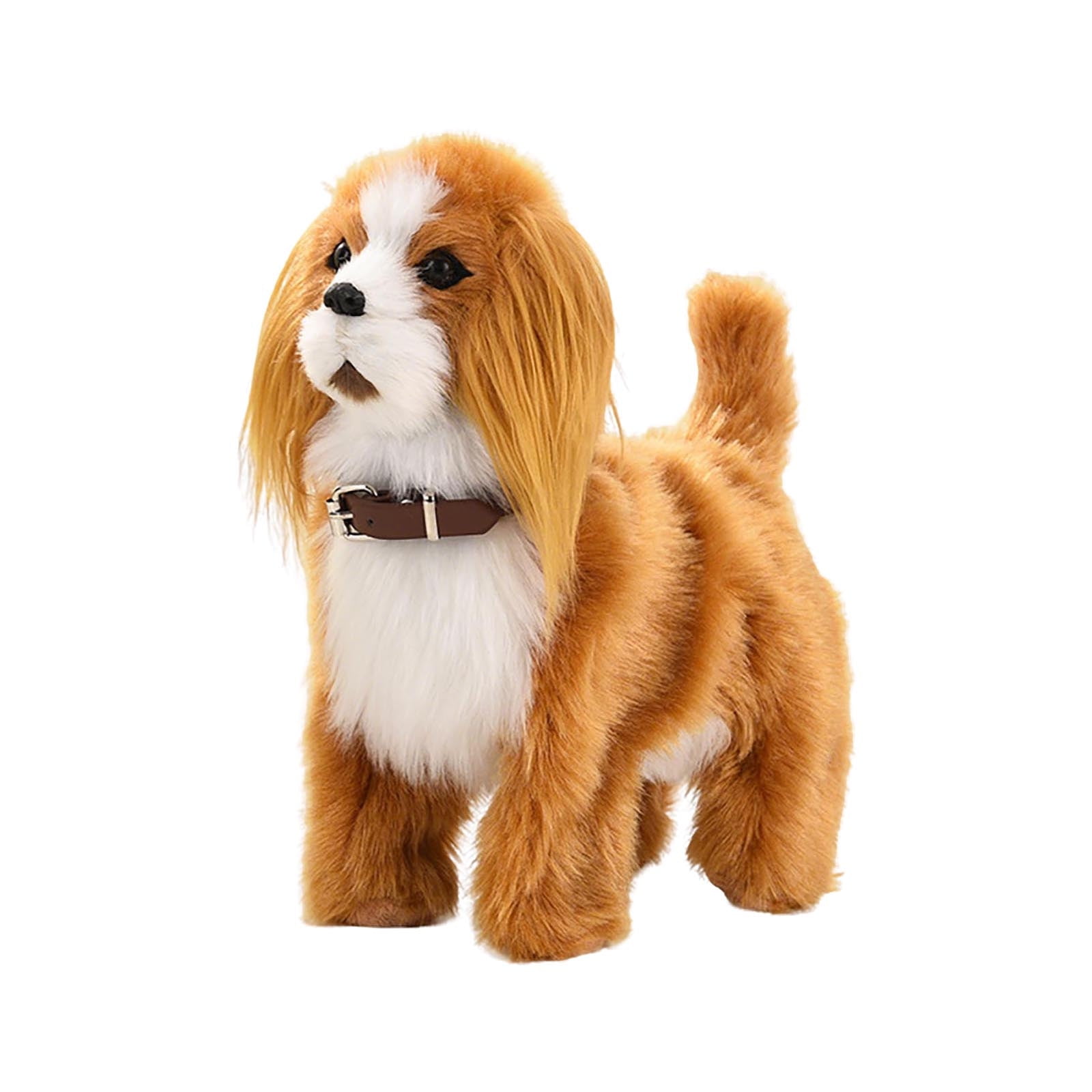 WEGFTDUOP Walking Barking Toy Dog with Remote Control Leash, Plush ...