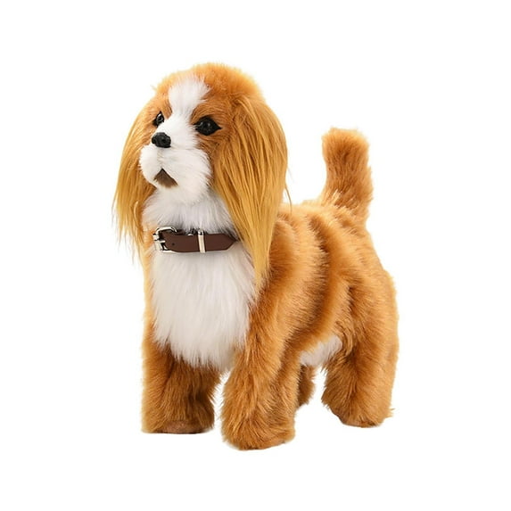 WEGFTDUOP Walking Barking Toy Dog with Remote Control Leash, Plush ...