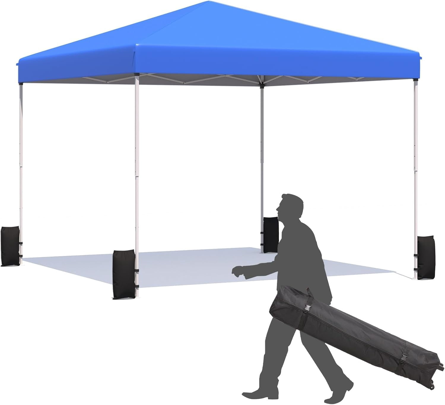 WEI 10x10ft Blue Pop-Up Tent – Easy Setup Canopy with Wheeled Bag ...