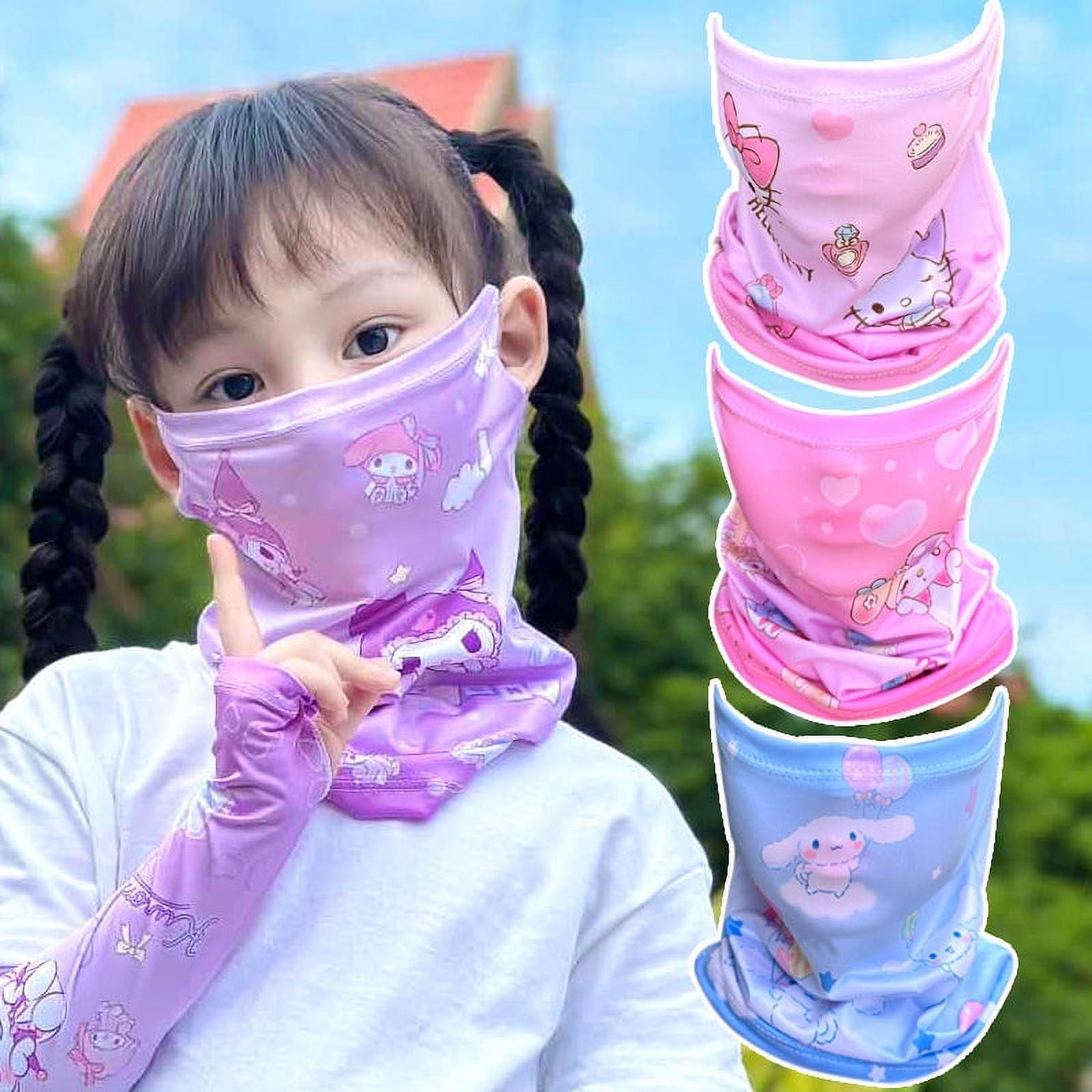 WEI 2024 NEW Sanrio Children Sunscreen Mask Kuromi Cinnamoroll Kawaii ...