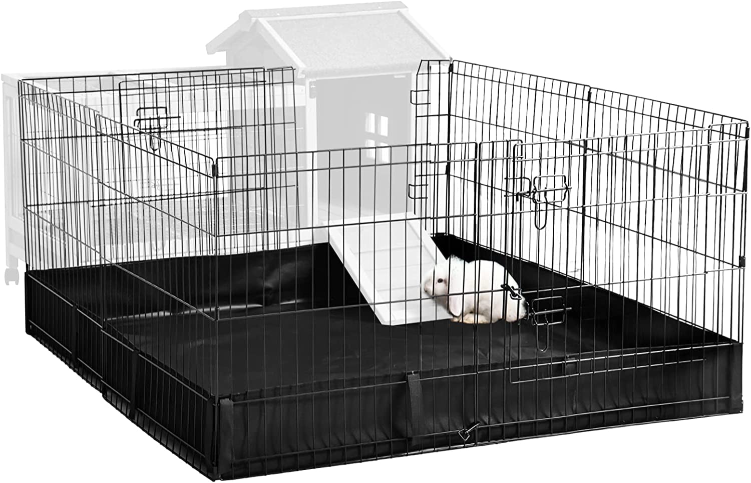 WEI Black Small Animal Playpen – Extension Pen with Waterproof Liner ...