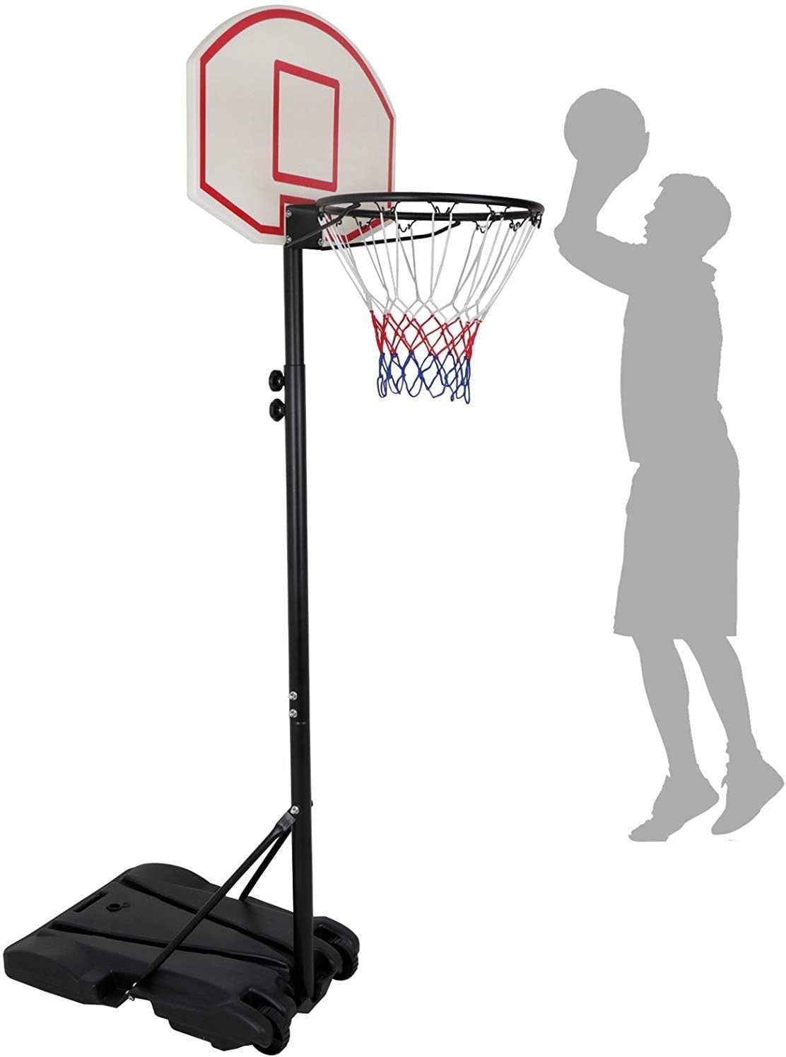 WEI Mini Portable Basketball Hoop Stand Juniors 8 ft Adjustable Height ...