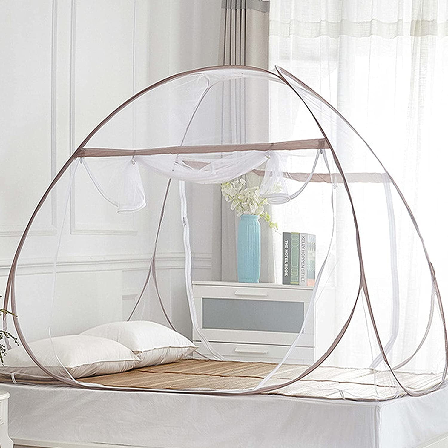 WEI Pop Up Bed Net Tent for Bedroom with Net Bottom, Portable Double ...