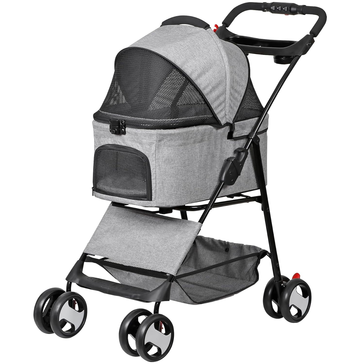 WEI Rang Pet Stroller 4 Wheels Dog Cat Stroller for Small Medium Dog ...