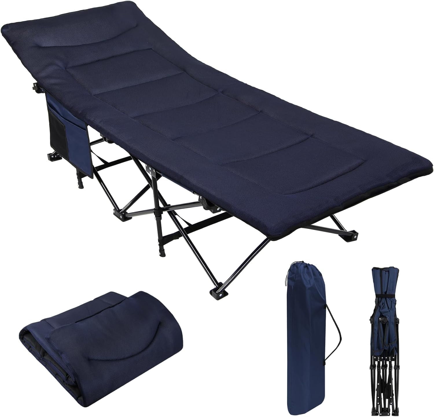 WEIDIORME Oversized Folding Camping Cot with Mattress, Heavy Duty ...
