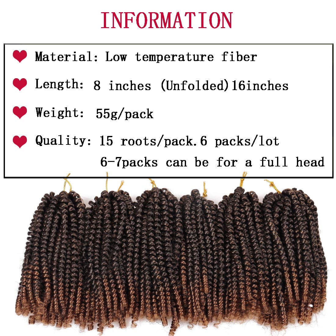 WEIF-6 Packs Spring Twist Braiding Hair Spring Twists Twist Hair ...