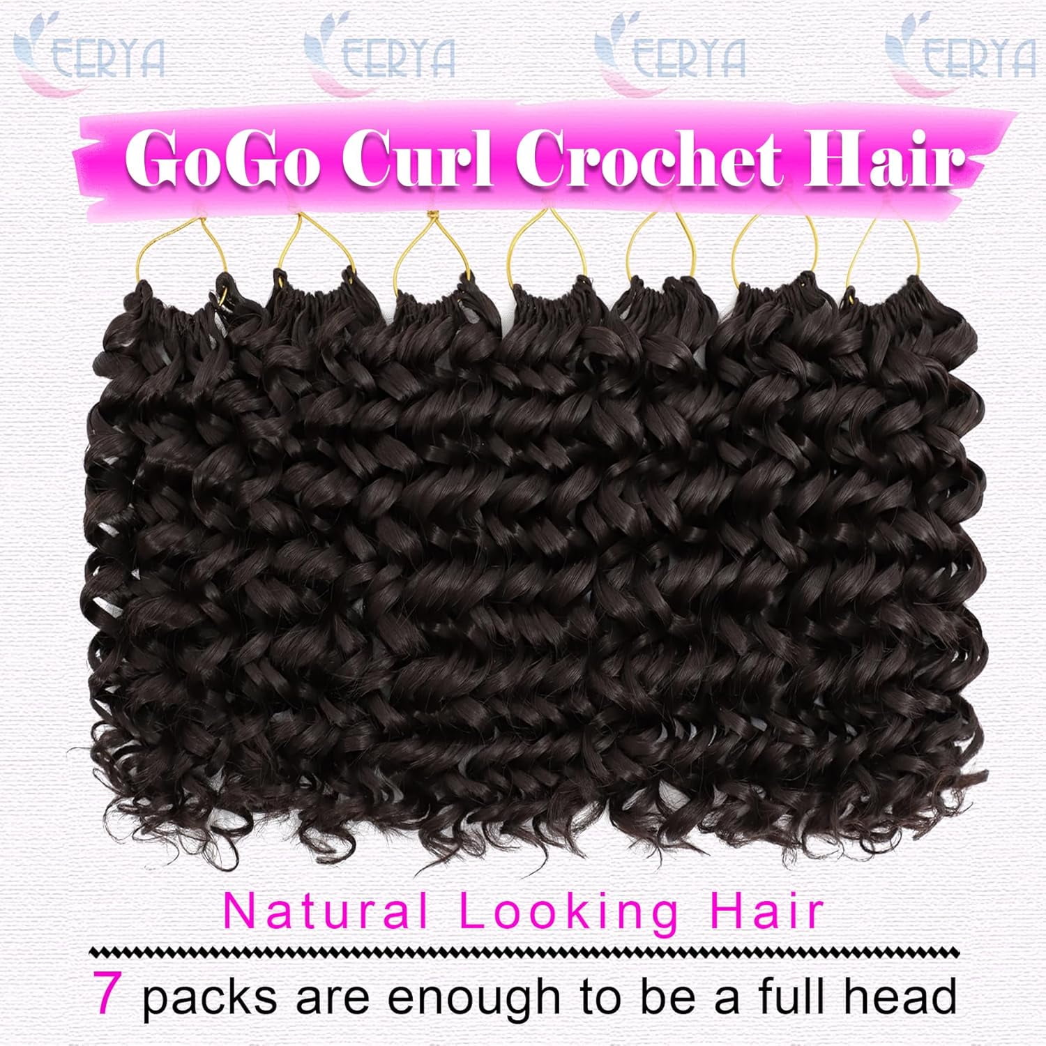 WEIF-7 Packs GoGo Curl Crochet Hair 12 Inch Short Curly Crochet Hair ...