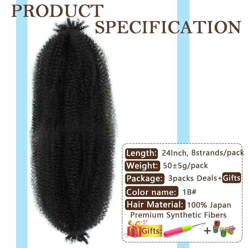 WEIF-Afro Twist Hair Pre Separated Springy Afro Twist Hair Pre ...